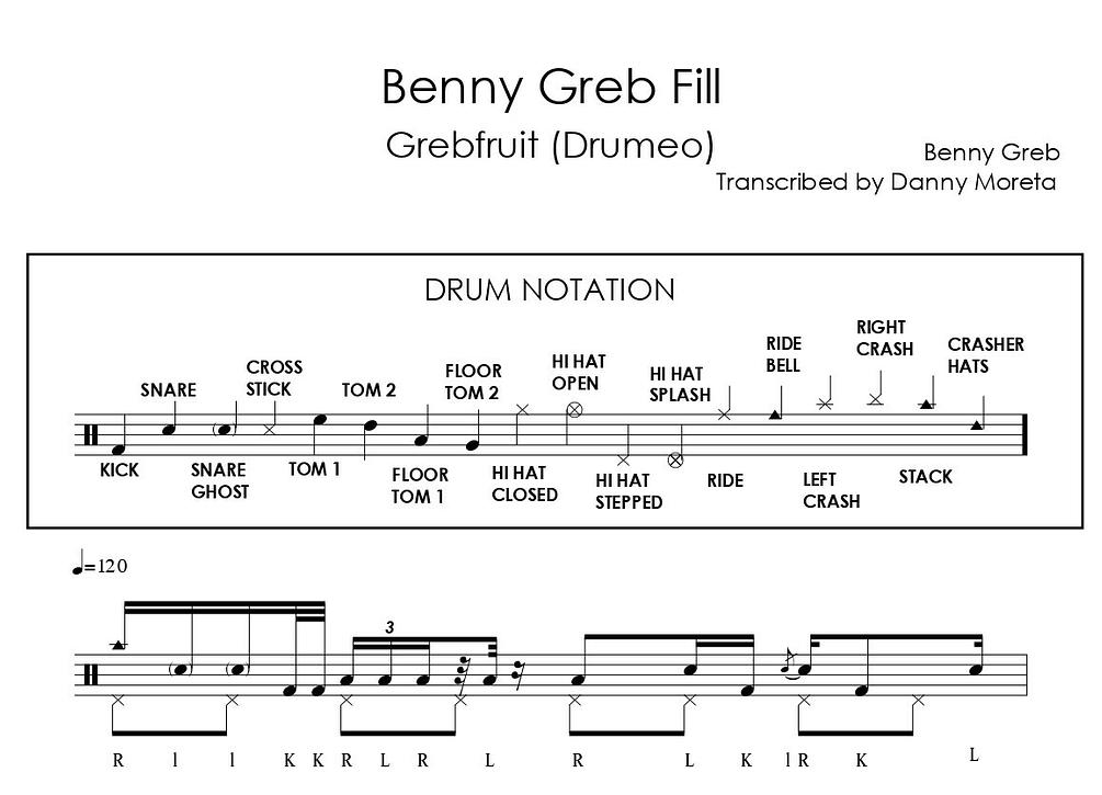 Benny Greb Fill - Grebfruit (Sheet Music PDF)