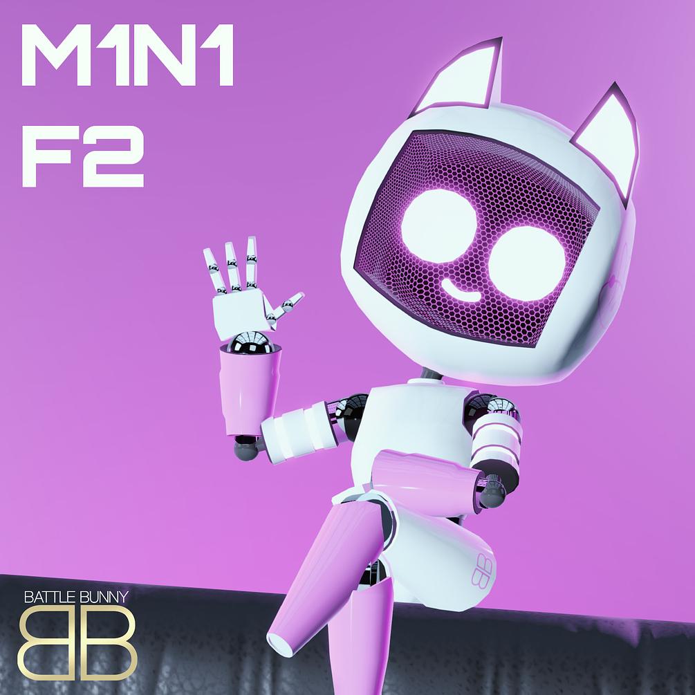 [Original 3D Model] M1N1-F2 Cute Neko Bot VRChat Avatar