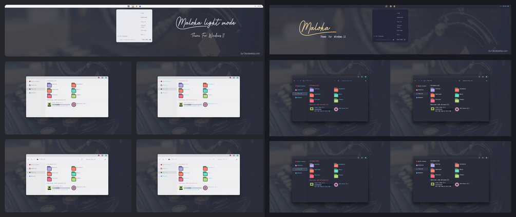 Maloha Dark And Light Mode Theme For Windows 11