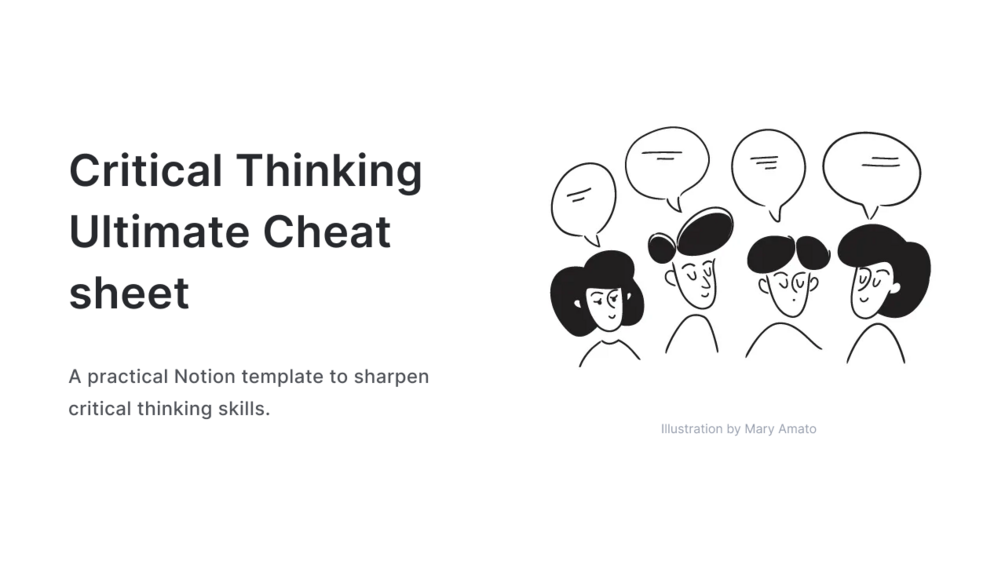 Critical Thinking Cheat-sheet (Notion template) Critical Thinking Cheat-sheet (Notion template)