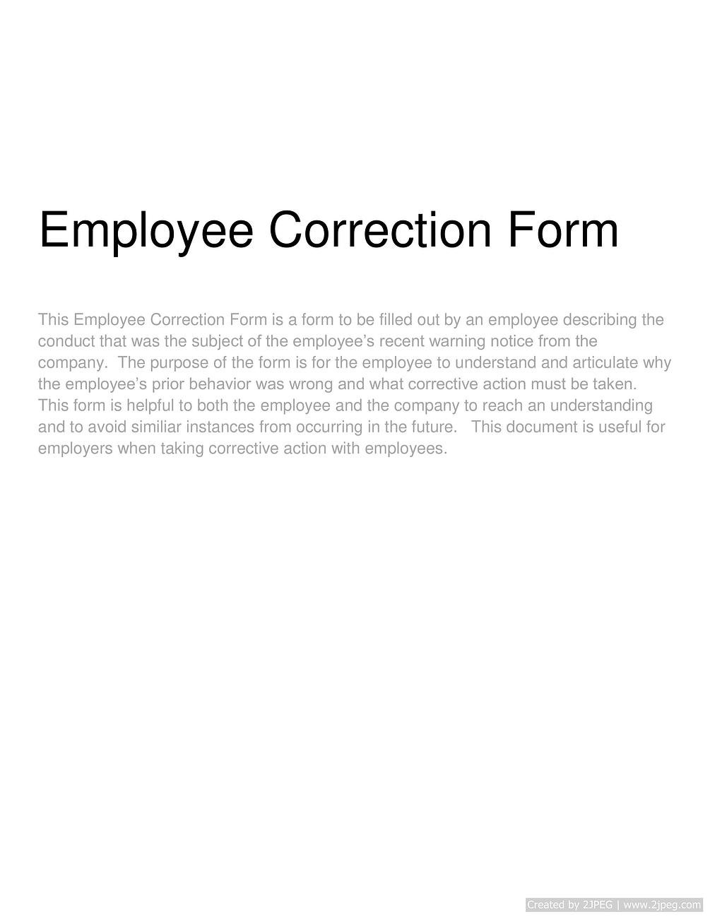 Employee Correction Form