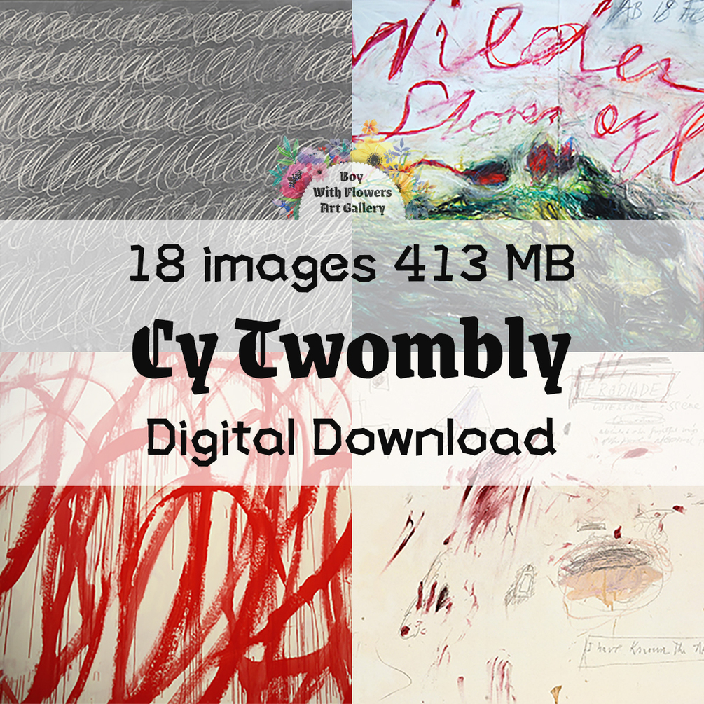 18 digital images of Cy Twombly paintings, people landscape still life ...