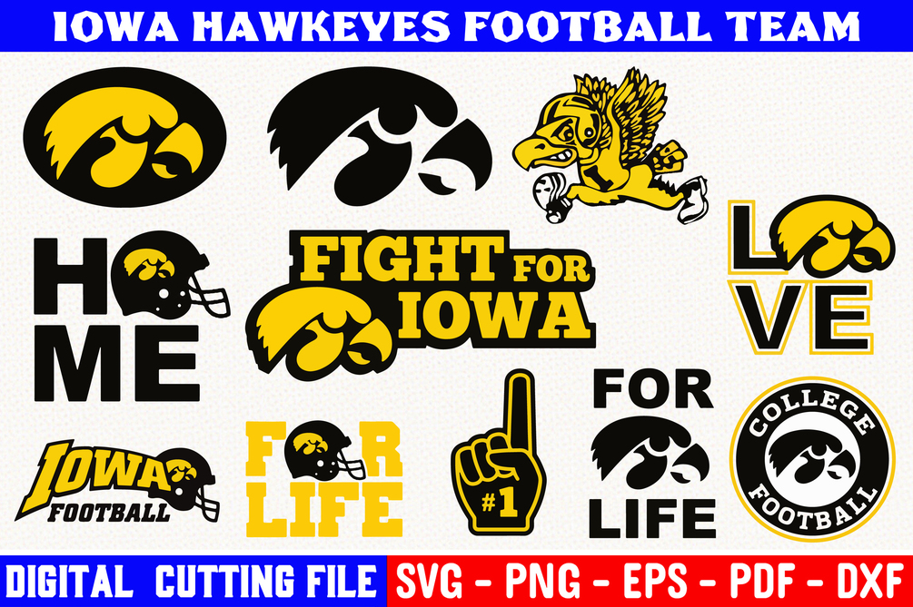 Iowa Hawkeyes Logo Svg, National Football League Team Logos SVG Cut ...