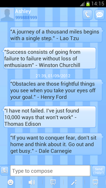 GO SMS Pro Candy Blue Theme