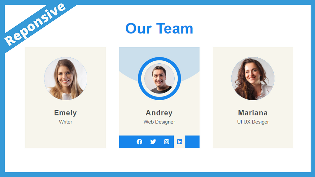Responsive Our Team section web design template
