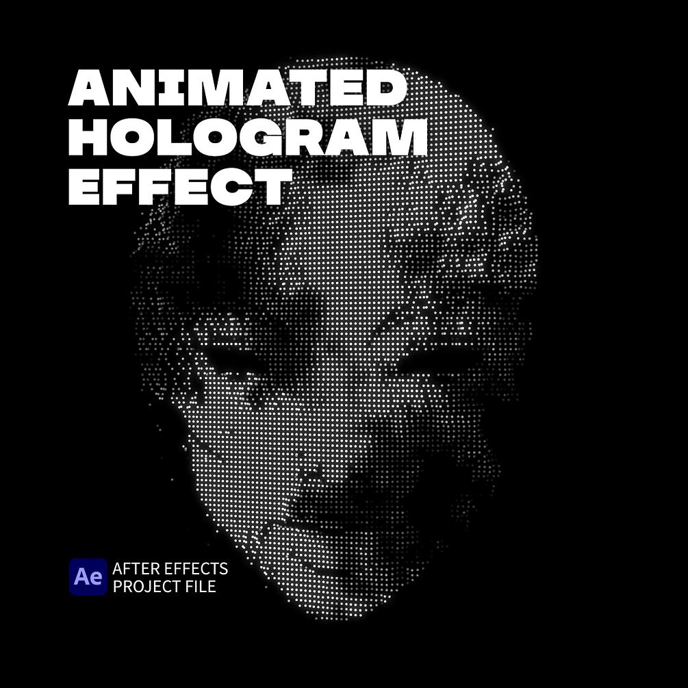 Animated Hologram Effect. After Effects Project File