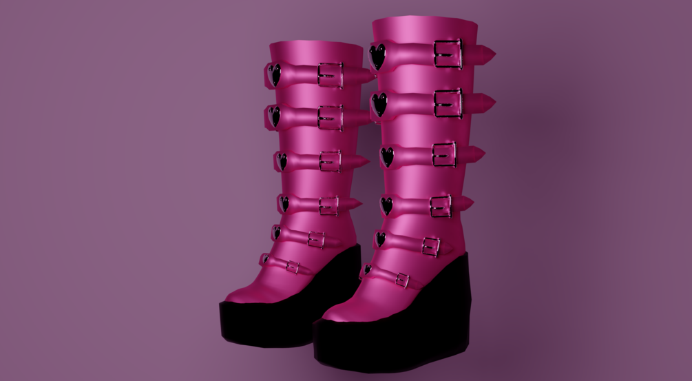 Heart buckle boots