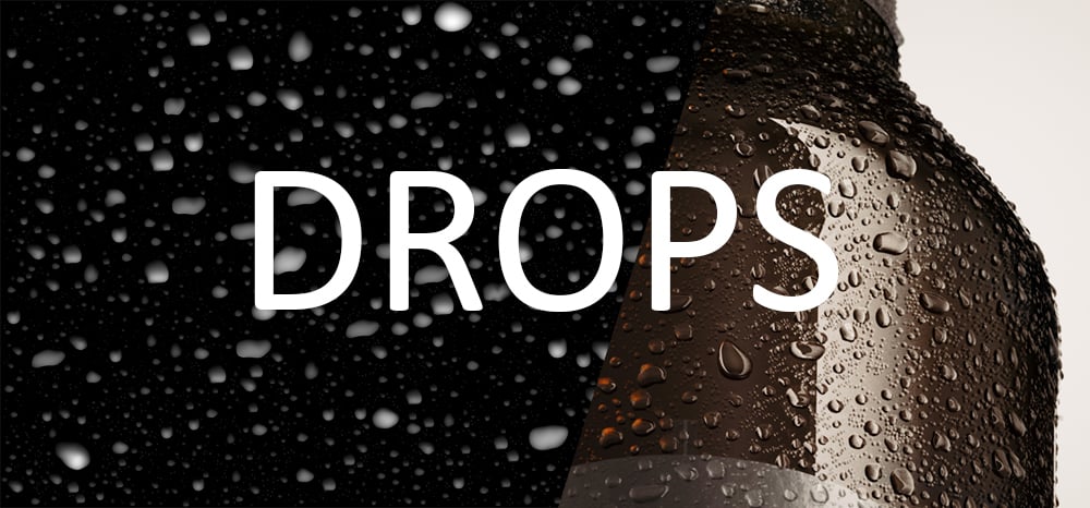 Water drops condensation height map texture and normal map texture