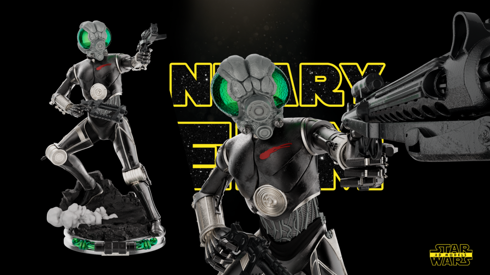 4-LOM Sculpture - Star Wars 3D Models - Tested and Ready for 3D printing