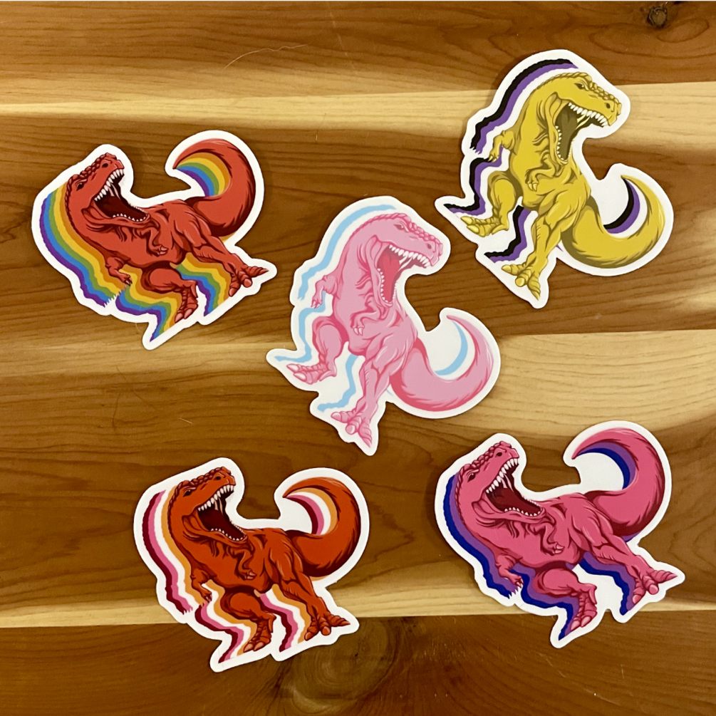 Pride Dinosaur Stickers