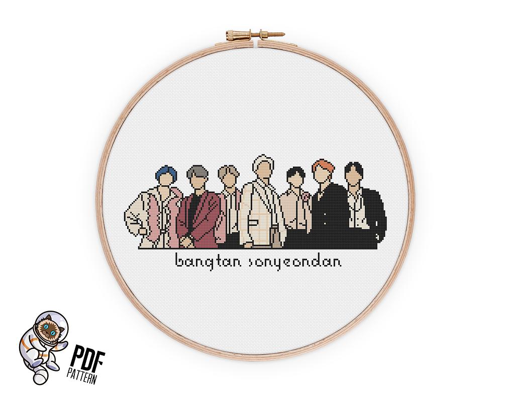BTS Kpop Cross Stitch Pattern