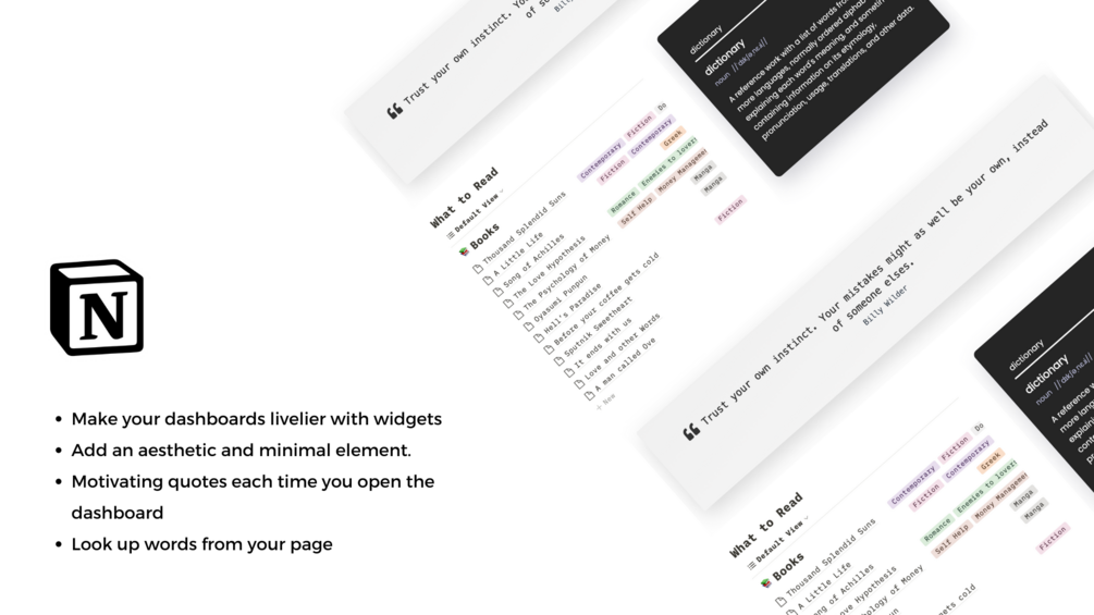 Dictionary & Daily Quote Widget