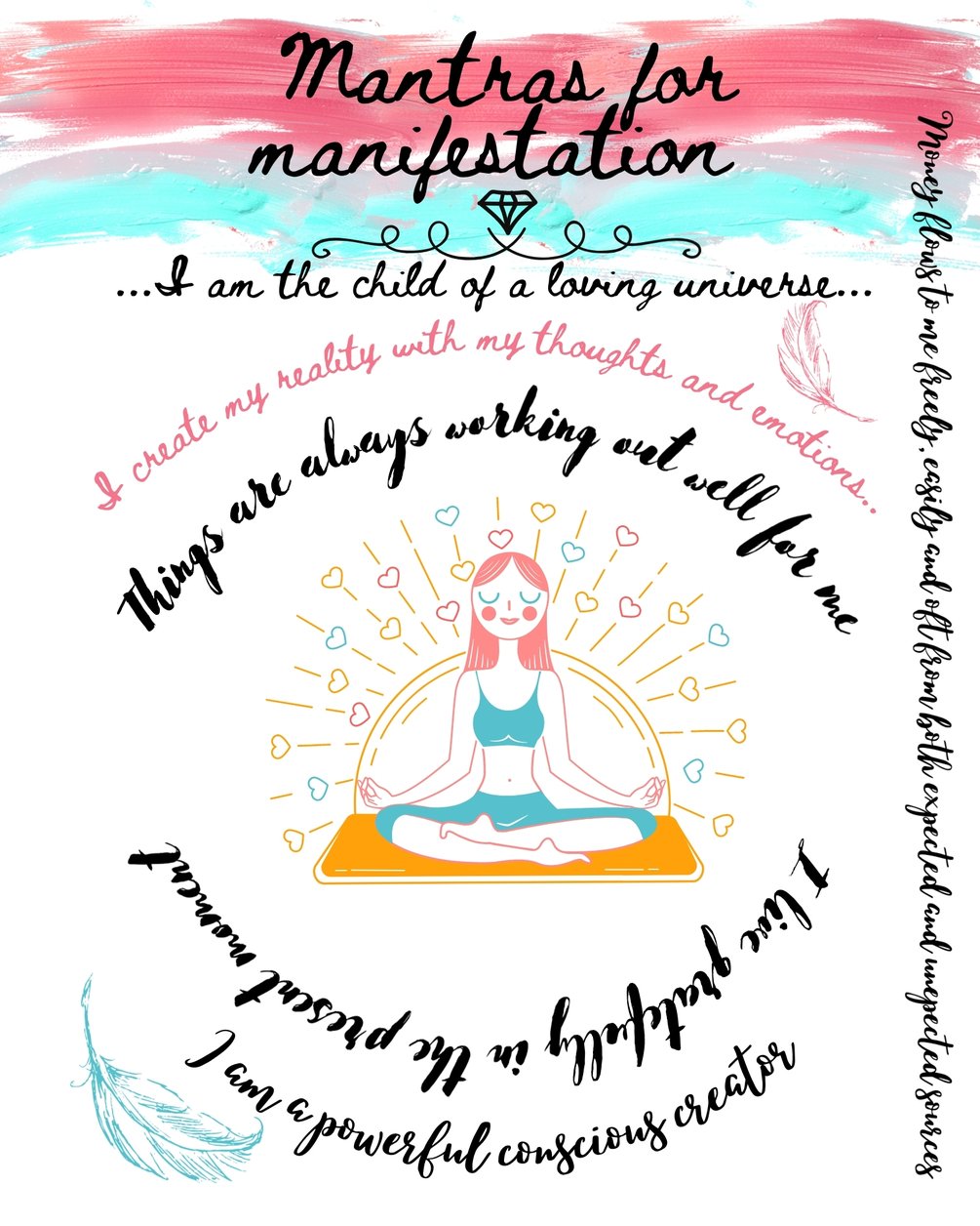 Printable Wall Art| Mantras for Manifestation| Law of Attraction| PDF ...