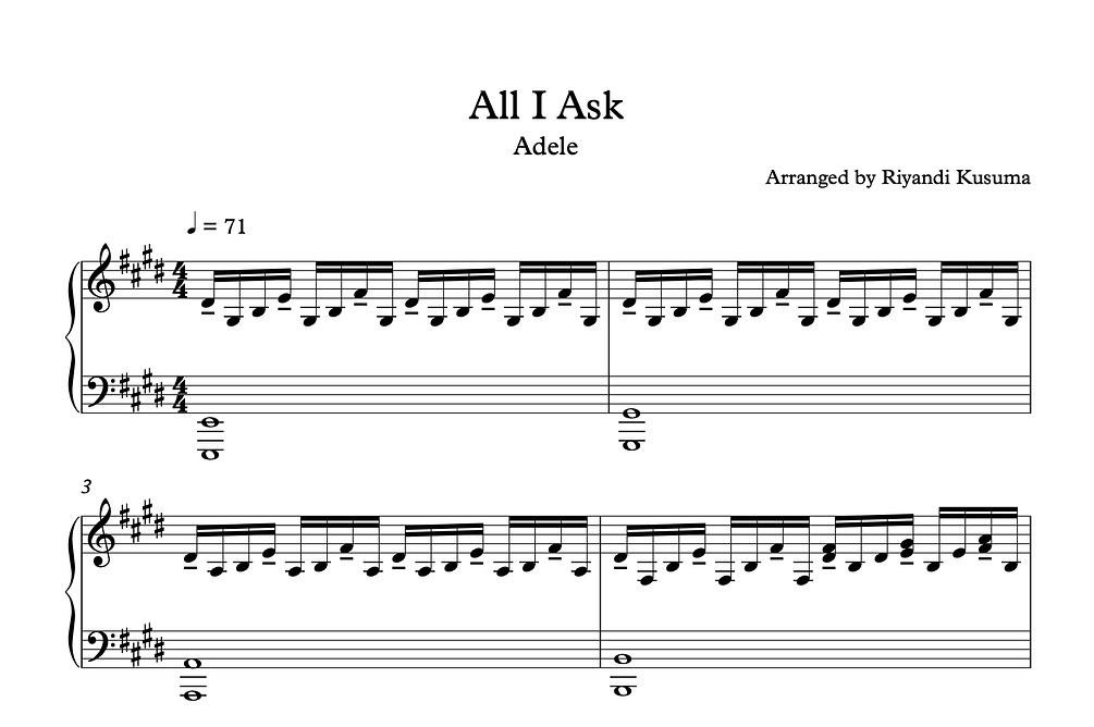 Adele - All I Ask (Sheet Music)