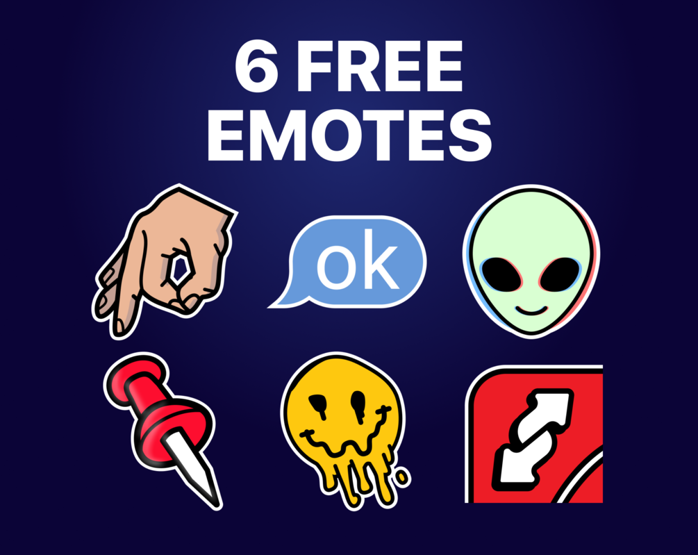 6 FREE Emotes/Badges for Twitch, Discord or Youtube
