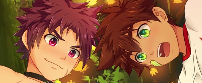 Cutscene Keitaro กับ Yoichi ในป่า