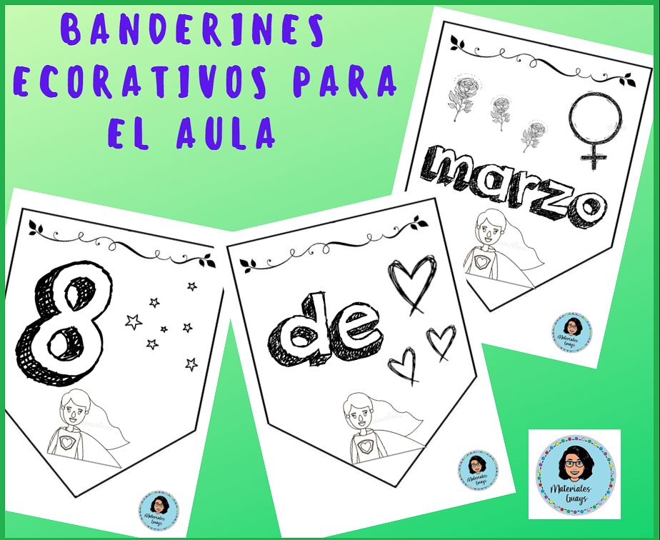 BANDERINES DIA DE LA MUJER-8MARZO