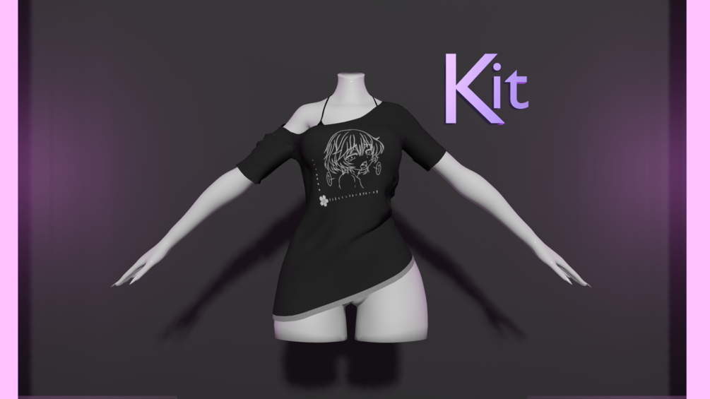 Comfy T-shirt and Bra (Vrchat)