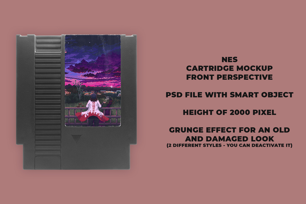 Nintendo NES Cartridge Photoshop Mockup