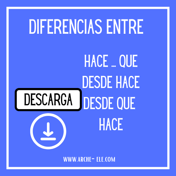 Diferencias entre desde, hace...que, desde hace, desde que y hace.