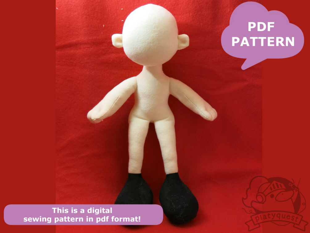 Sitting and Standing Anime Character Doll Plush Sewing Pattern Tutorial