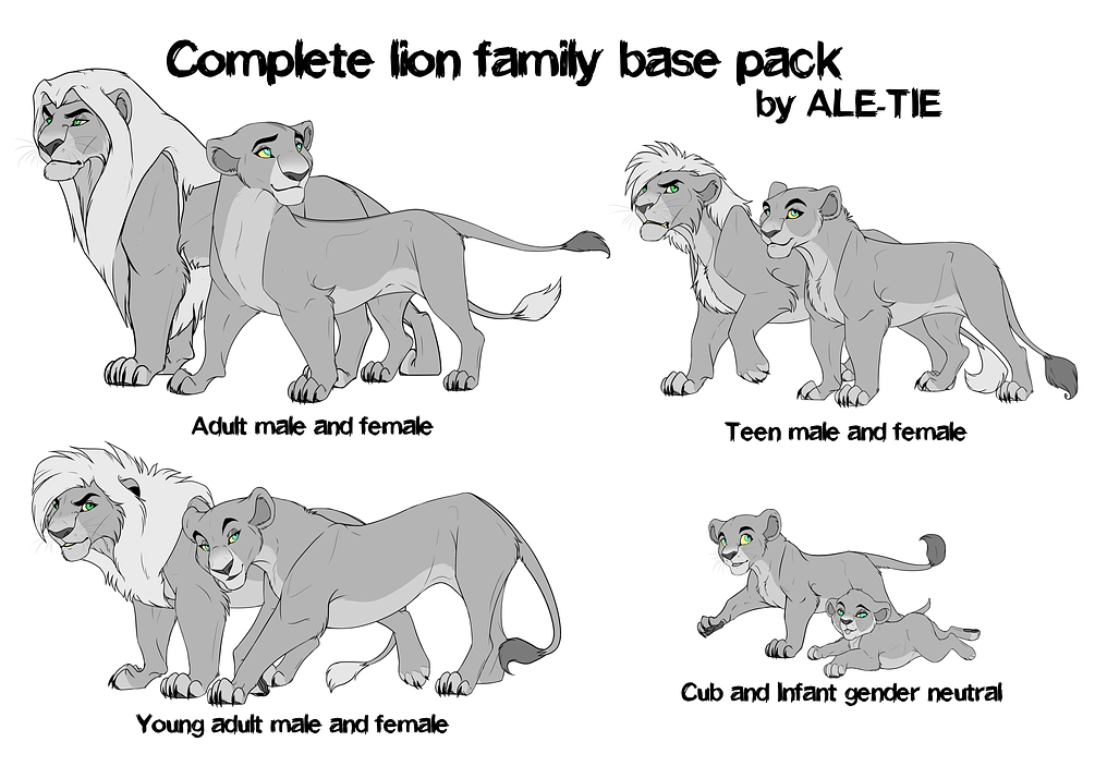 Complete lion family base pack