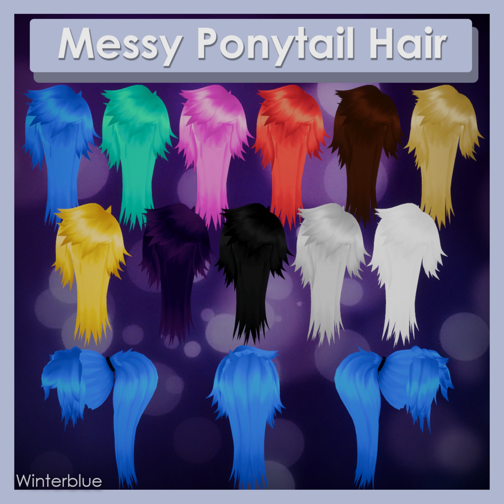 Messy Ponytail Hair [VRChat | Commercial Use]