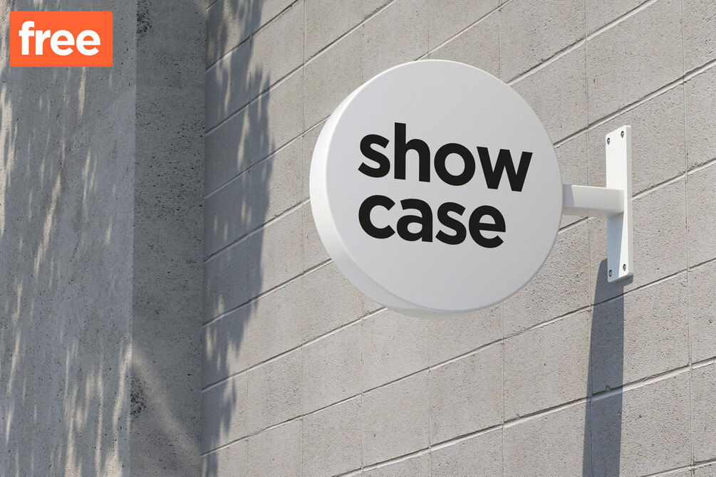 Free Circle Sign Mockup