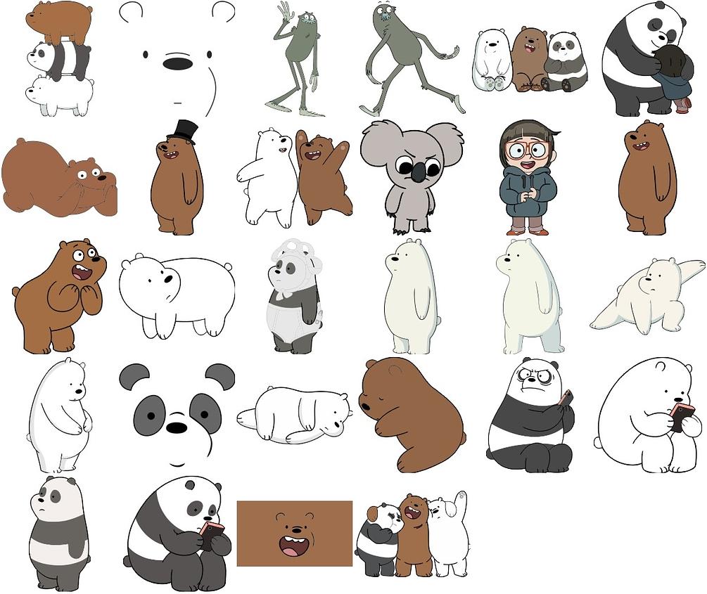 We Bare Bears Collection Vectors - 28 vectors CDR AI PNG