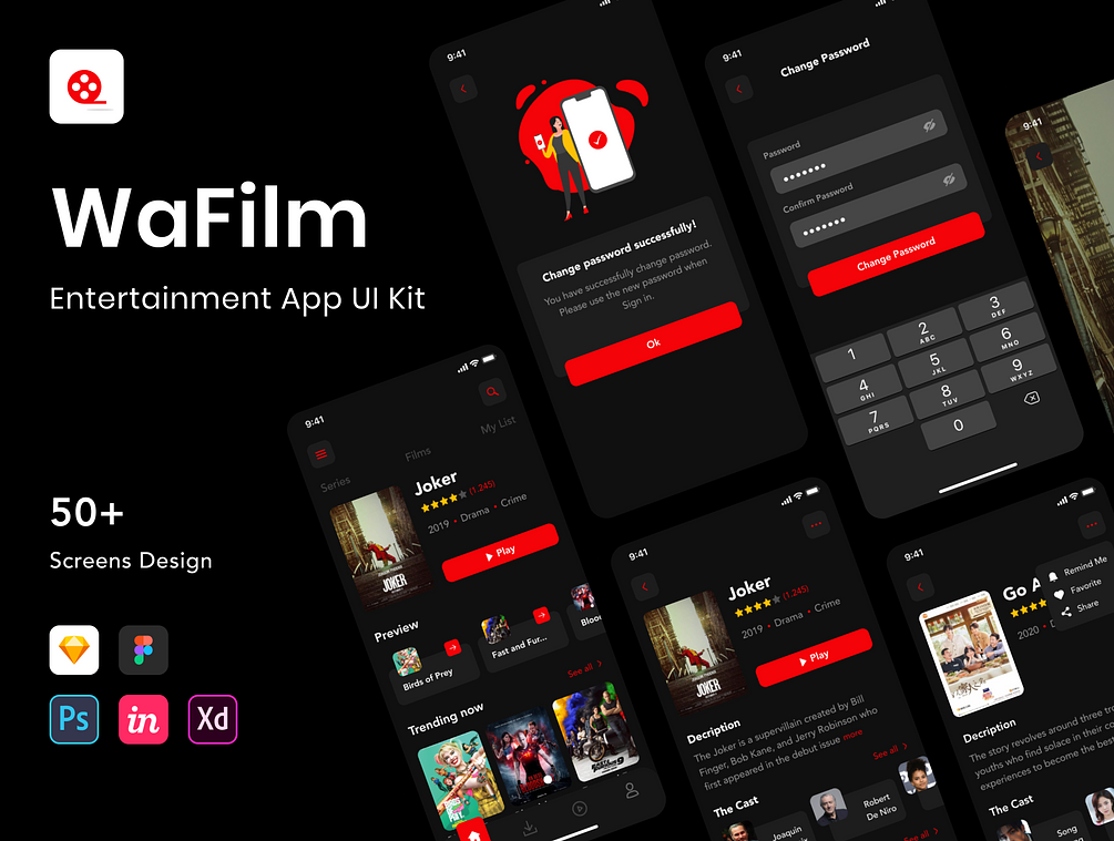 WaFilm - Entertainment App UI Kit
