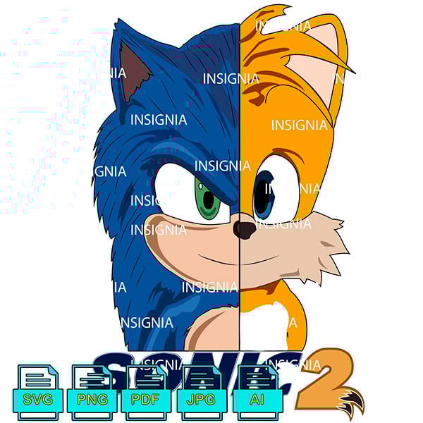 SVG Sonic Tails Vector, PDF , PNG, SVG , AI