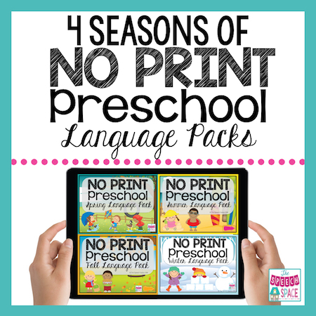 4 Seasons of No Print Preschool Language Packs