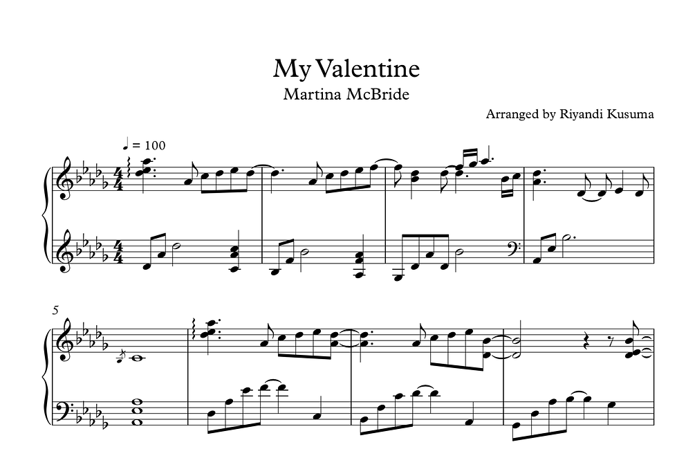 My Valentine - Martina McBride (Sheet Music)