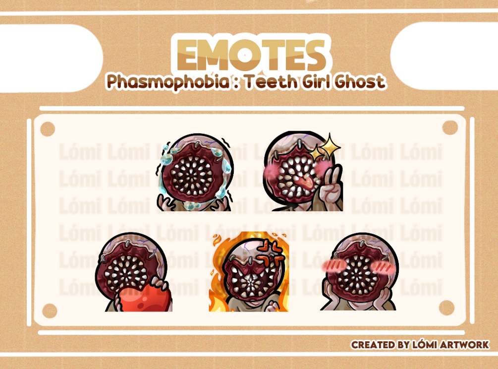 EMOTES: Phasmophobia - Teeth Ghost - 5 PACK