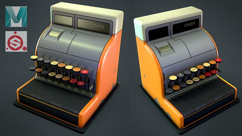 Stylized Cash Register - Maya, Substance Painter Video