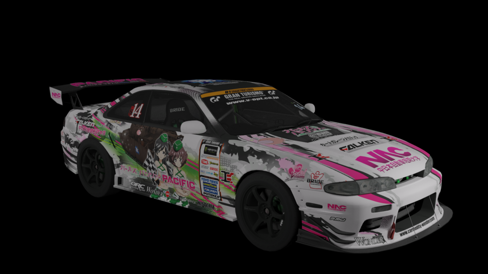 Nissan Silvia S14 - Pacific Racing Team 2015 NAC ガールズ&パンツァー S14 With FALKEN