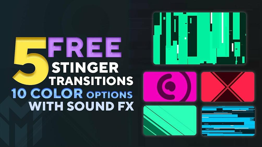 5 Free Stream Stinger transitions Pack