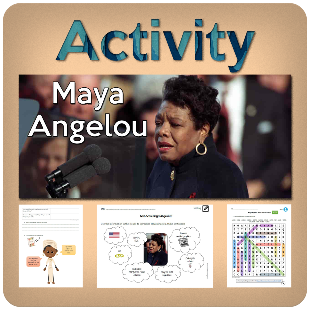 MAYA ANGELOU - An activity for ESL learners!