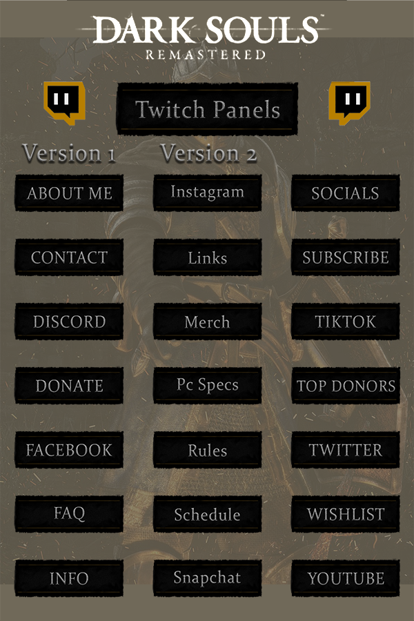 Dark Souls Twitch Panels Pack