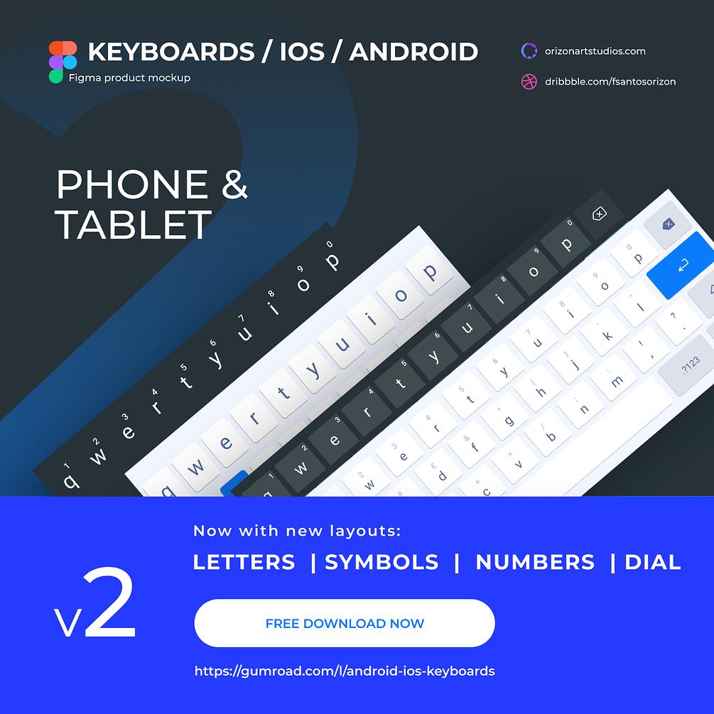 Android & IOS Keyboards (Tablet / Phone) - Figma Mockup