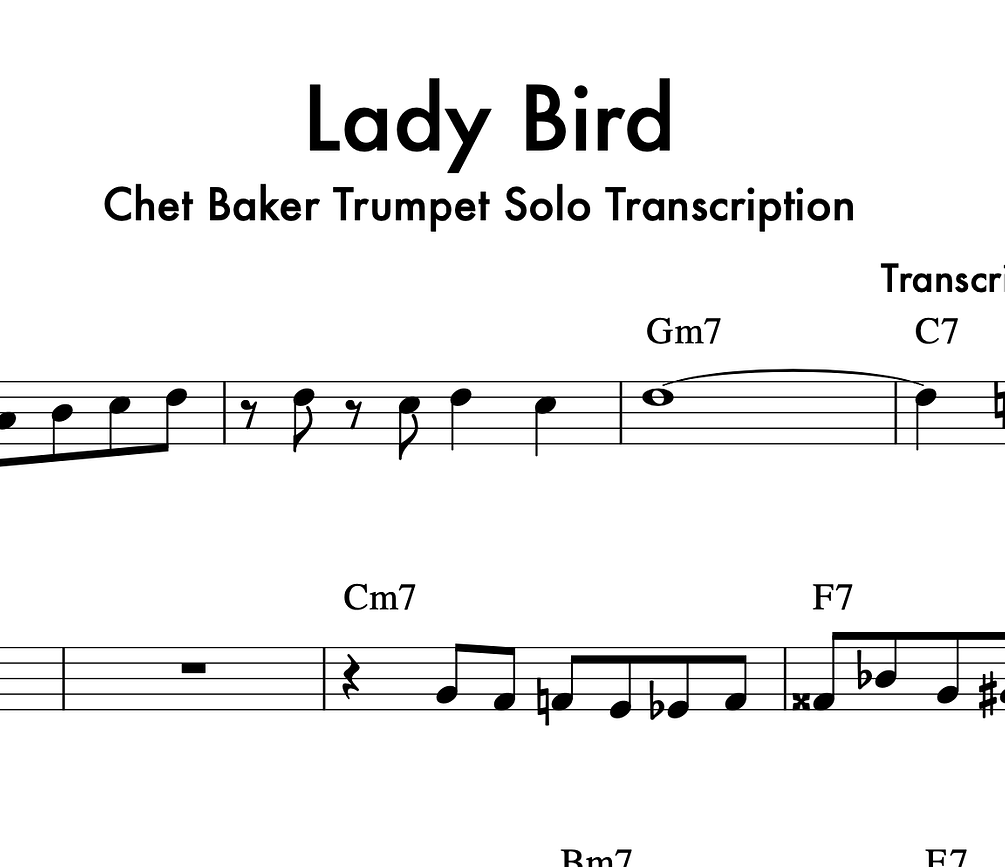 Chet Baker - "Lady Bird" Trumpet Jazz Transcription