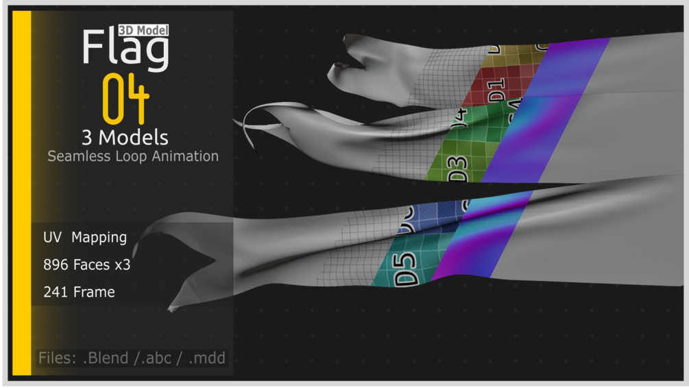 Flag_04 - Seamless Loop Animation