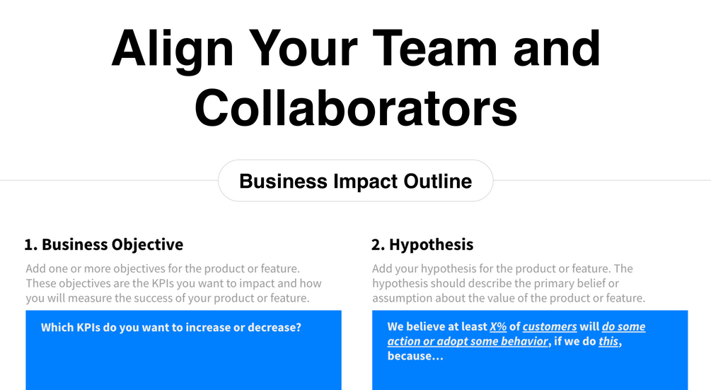 Business Impact Outline for Product Teams