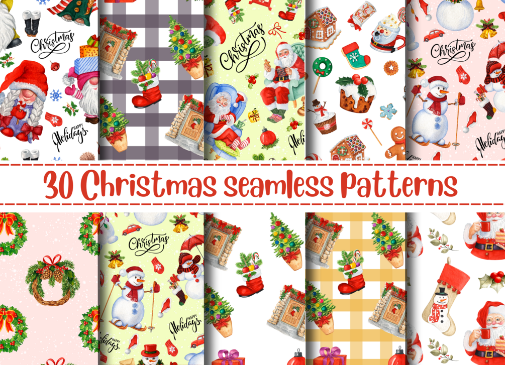 Xmas patterns ,christmas patterns , christmas seamless patterns,santa ...