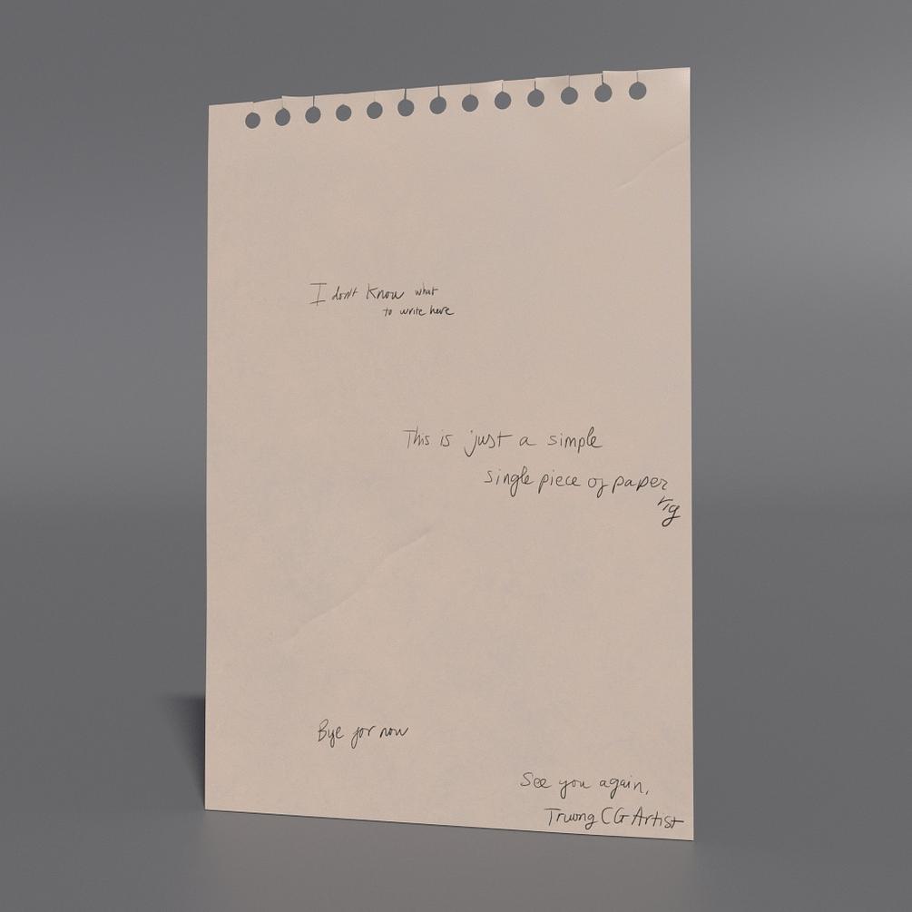 Single Piece of Paper - Maya rig (+ obj & substance painter)