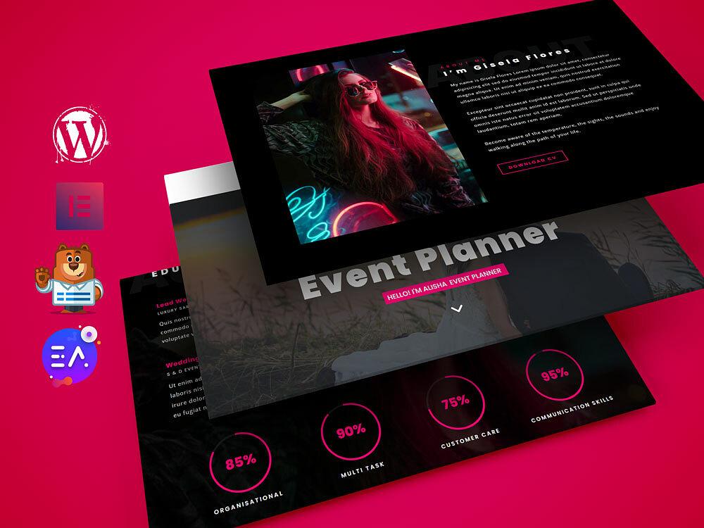 Finix - Elementor One Page Wedding Planner Portfolio Template