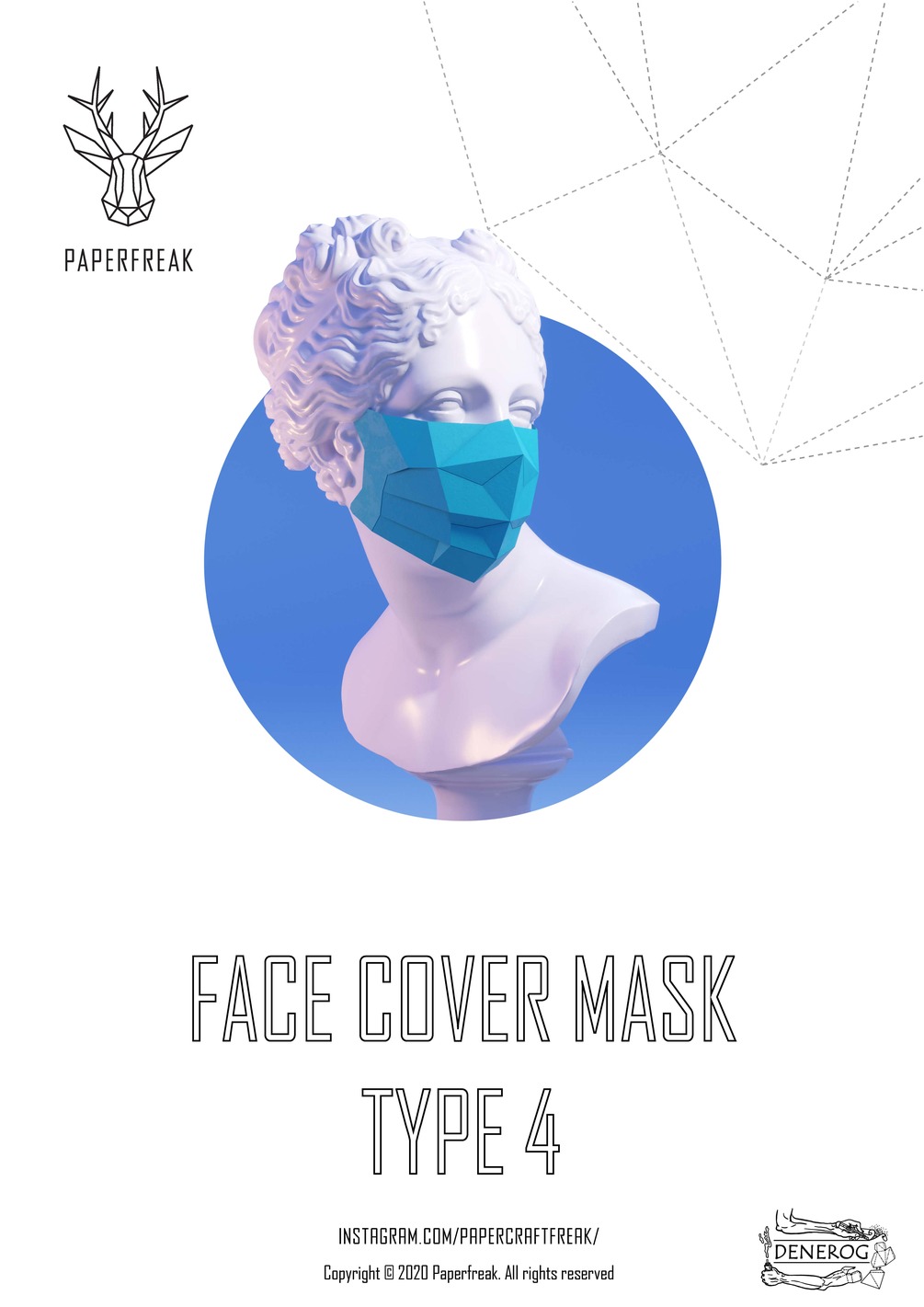 Papercraft 3D FACE COVER MASK type 4 pattern Halloween pepakura ...