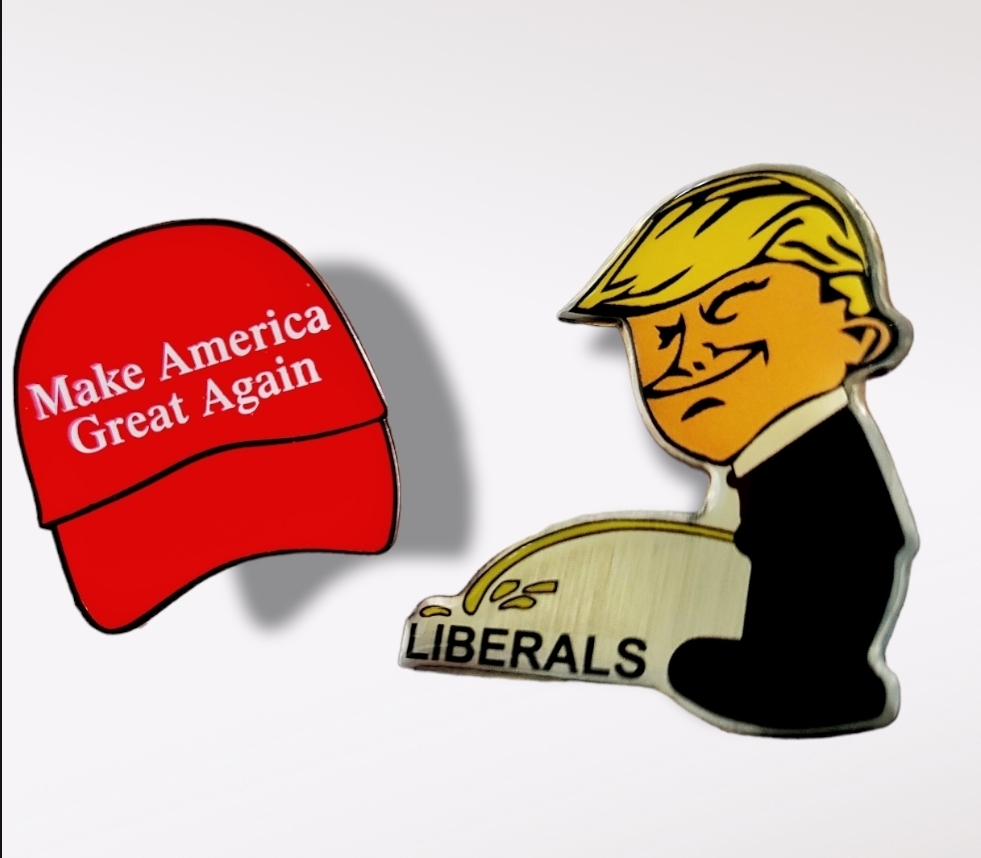 MAGA Hat & Liberal Trump Combo Pin Set
