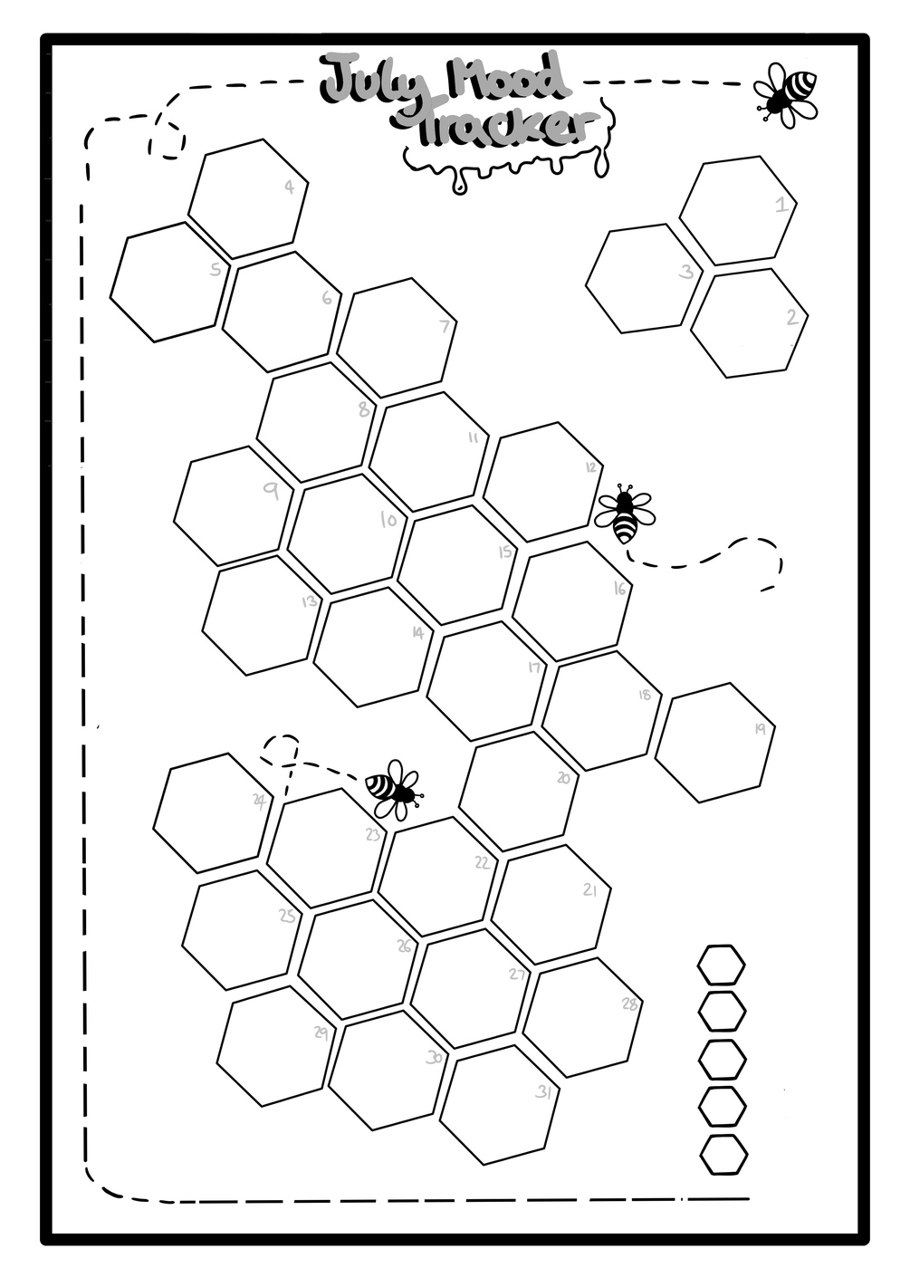 July mood tracker - Summer bumble