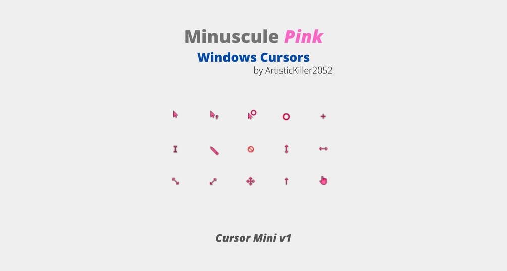 Minuscule v1 Pink Mini Cursor Windows 11/10/7